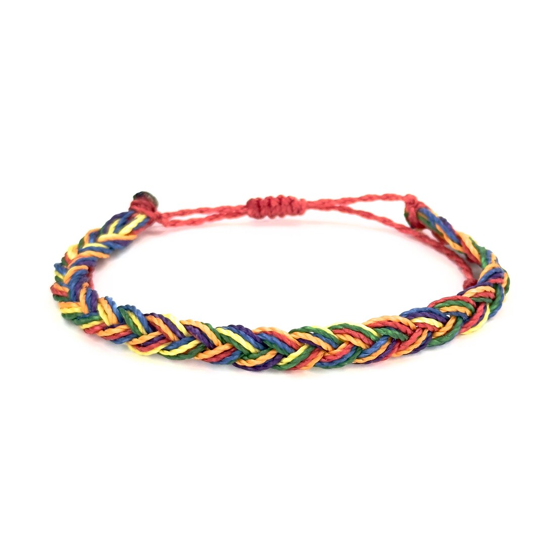 Rainbow String Bracelet, Braided LGBTQ+ Jewelry, College Gift - Etsy