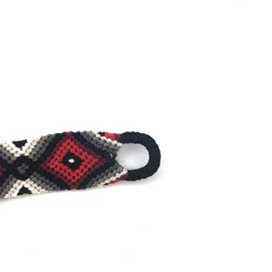 Red and Grey Bracelet Woven, Aztec Armband, Hand Crafted Woven VSCO - Etsy