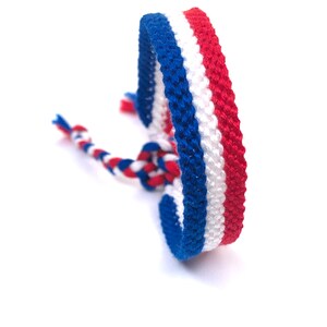 France Flag Bracelet, French Country Band, Patriotic Cotton Armband - Etsy