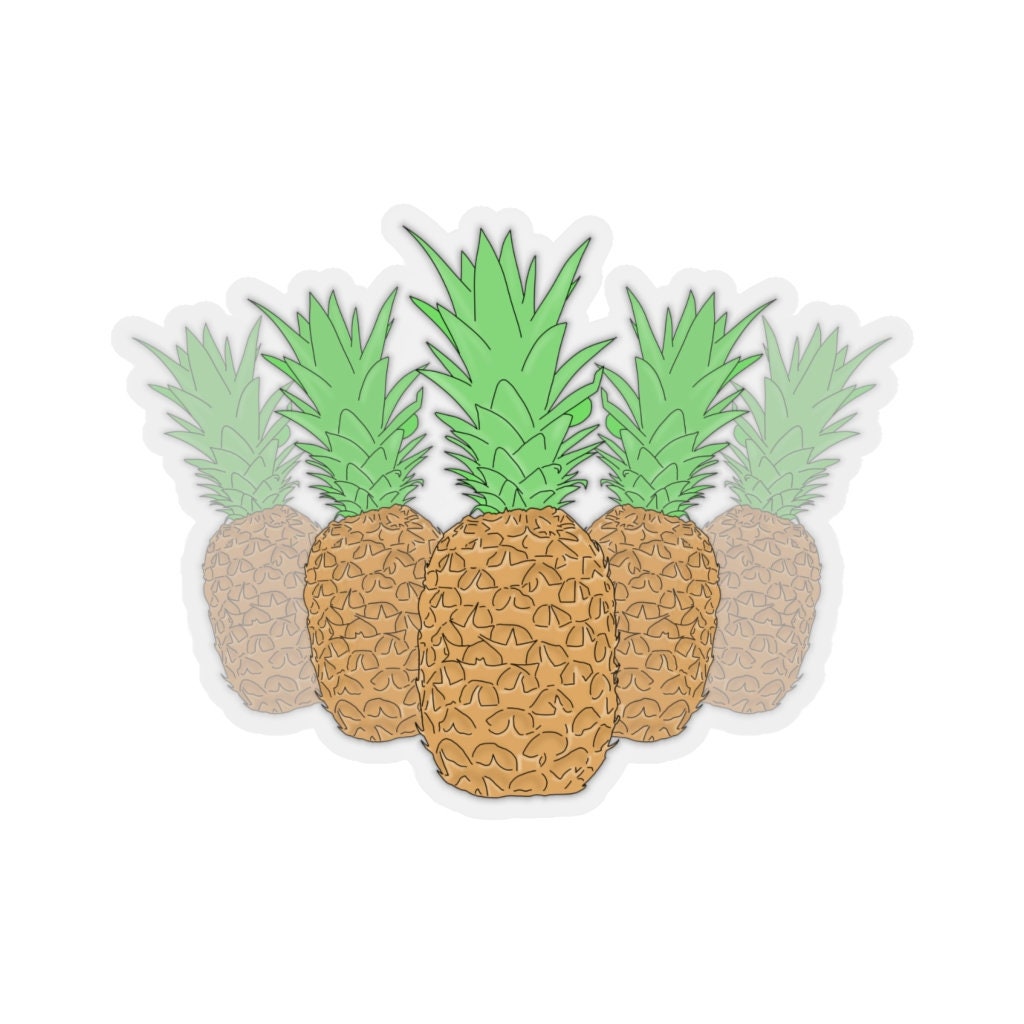 Pineapples Tropical Fruit Illustration Kiss-Cut Stickers | Etsy