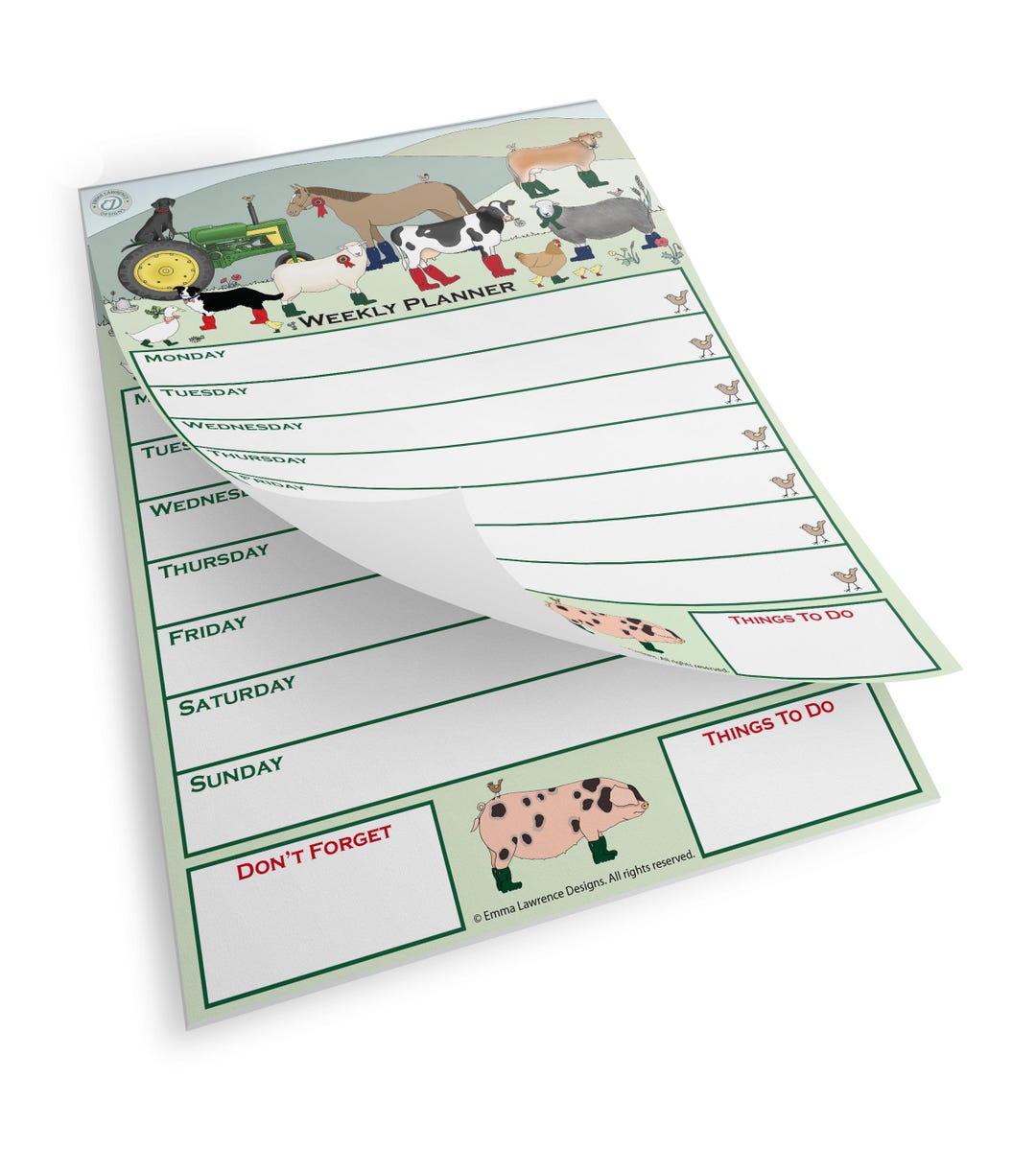 Farm A4 Weekly Planner, Organiser, Desk Planner, to Do List, Farm ...
