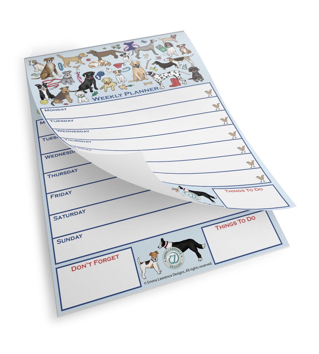 Dog A4 Weekly Planner, Organiser, Desk Planner, to Do List, Collie ...
