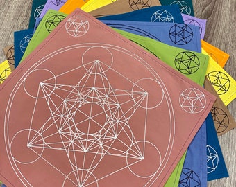 Large Flower of Life Crystal Grid Mat Handmade Upcycled Repurposed ...