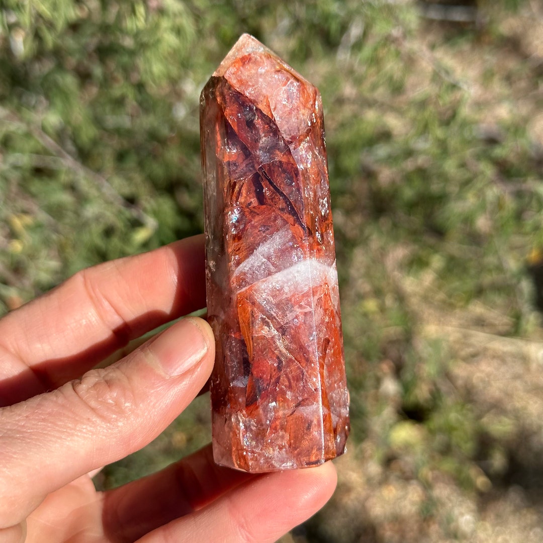 Red Fire Quartz Point - Tower - Hematoid Quartz - Etsy