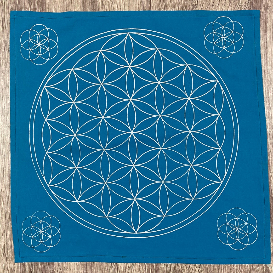 Large Flower of Life Crystal Grid Mat Handmade Upcycled - Etsy