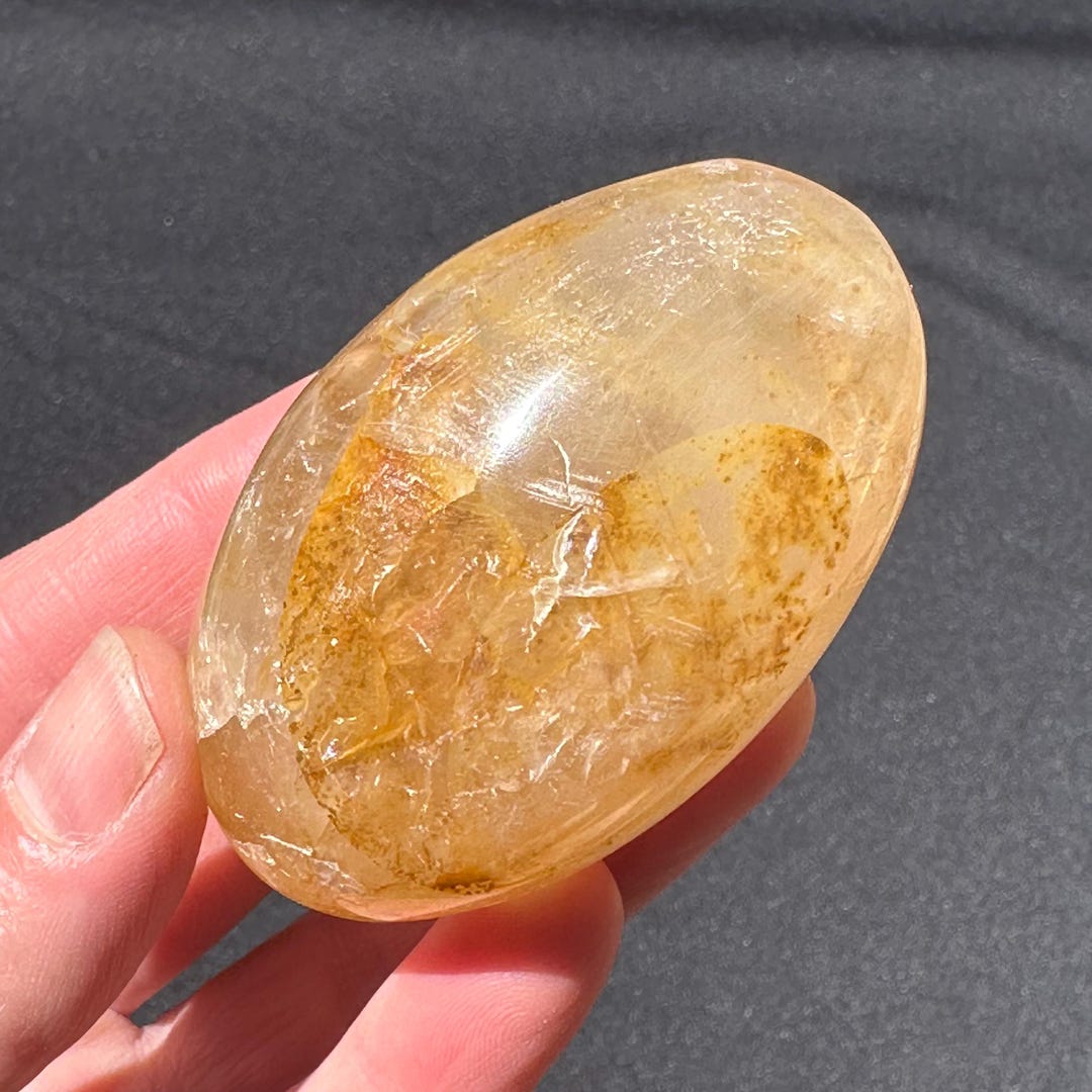 Golden Healer Quartz Yellow Hematoid Quartz Palm Stone - Etsy