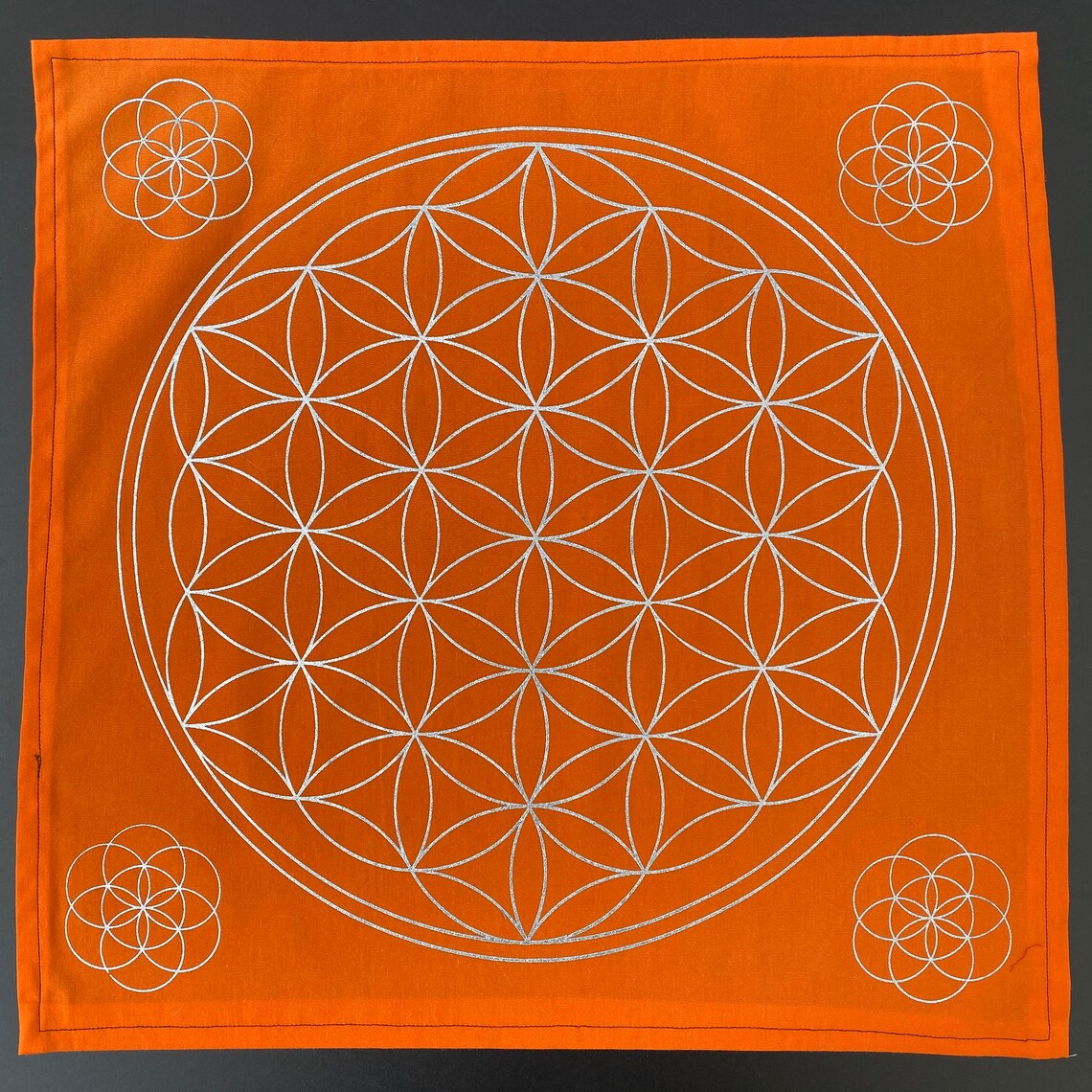 Large Flower of Life Crystal Grid Mat Handmade Upcycled | Etsy