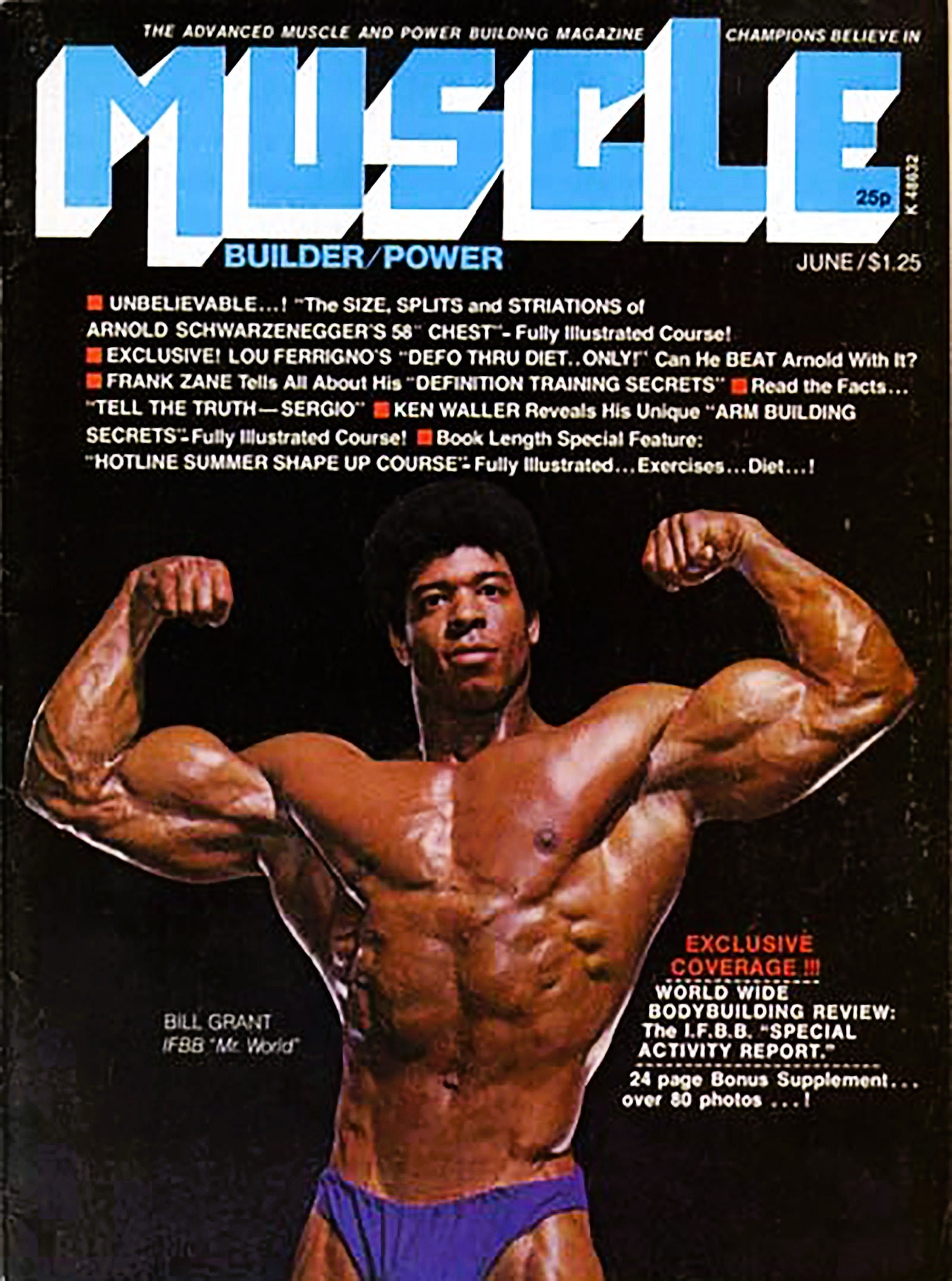 Muscle Builder & Power June, 1975 Bill Grant cover American ...