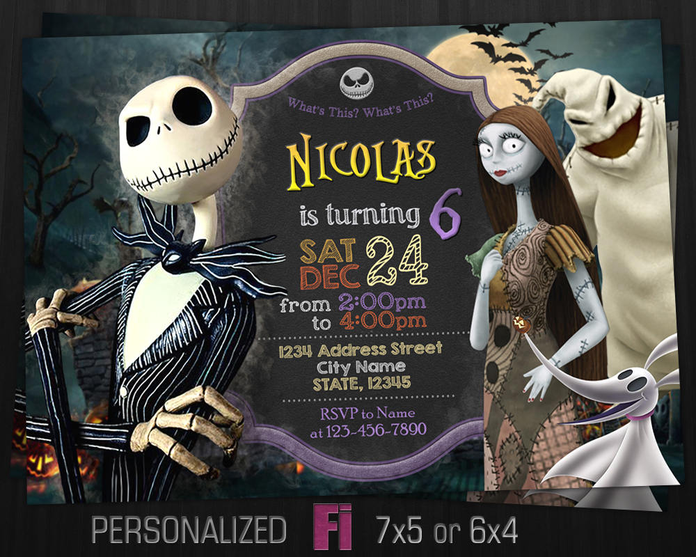 The Nightmare Before Christmas Invitation Nightmare Birthday Etsy