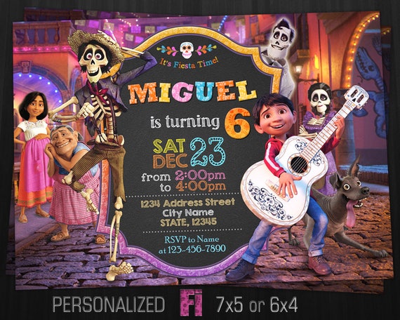 Coco Invitation Coco Birthday Party Disney Pixar Coco | Etsy