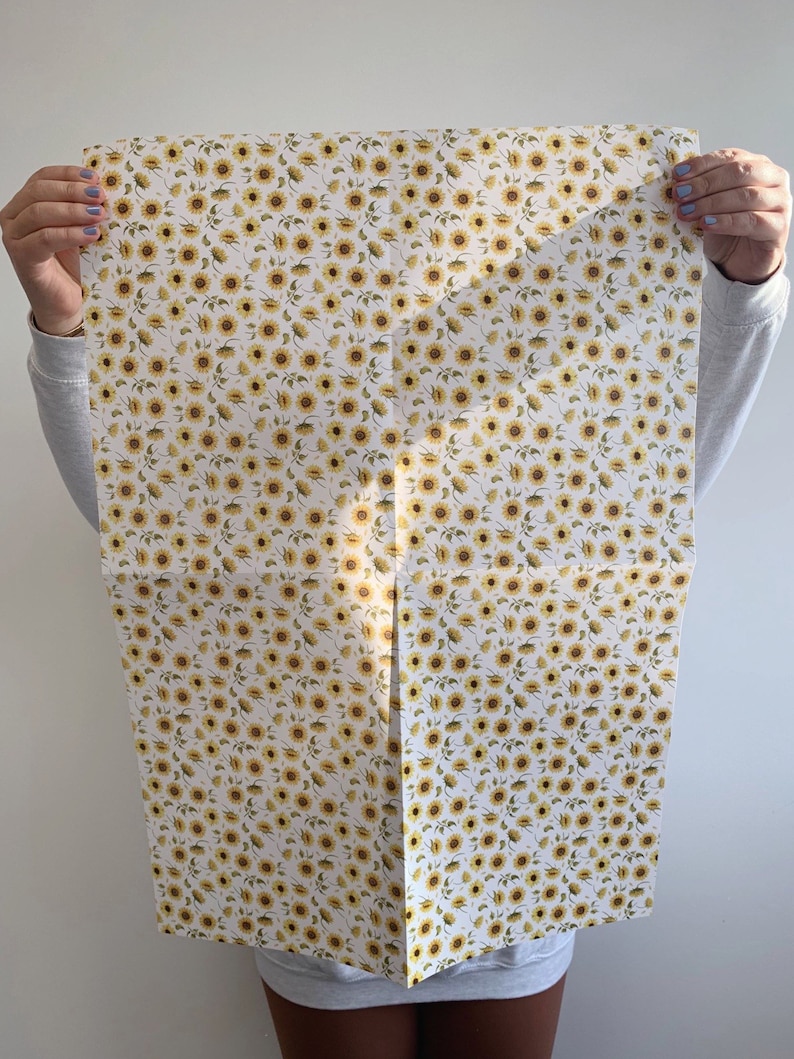 Sunflower Gift Wrapping Paper | Yellow Flower Print Birthday ...