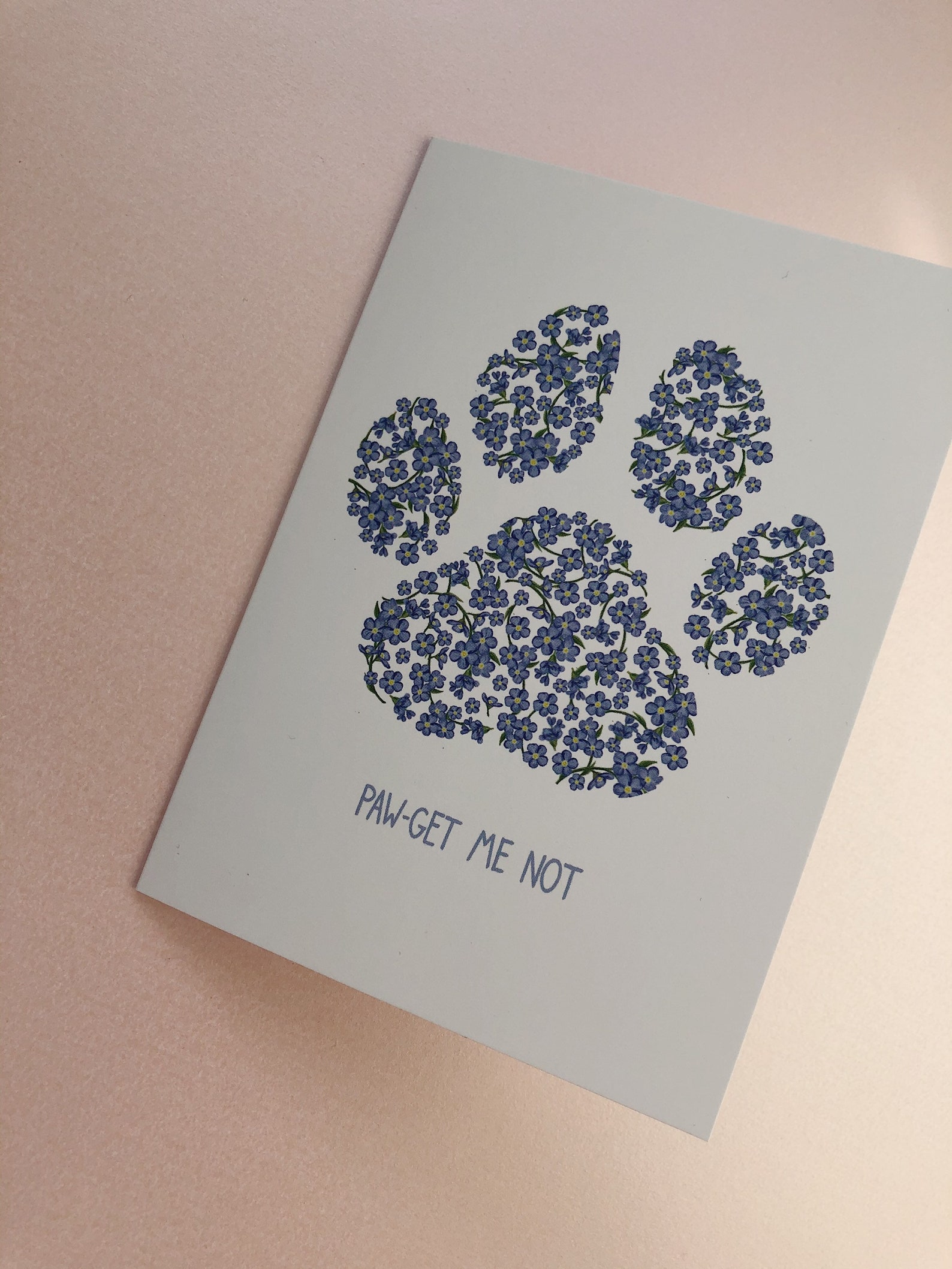Forget Me Not Paw A6 Pet Loss Card Dog Bereavement - Etsy