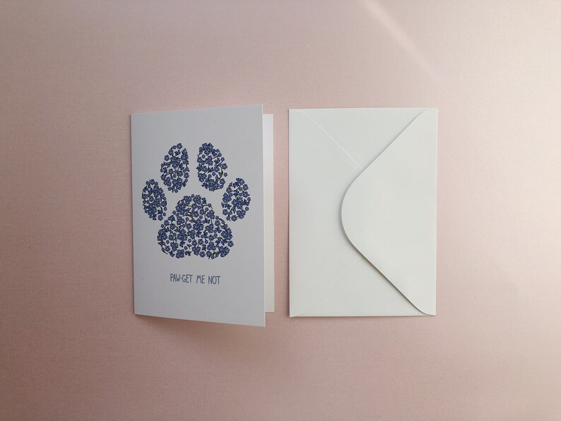 Forget Me Not Paw A6 Pet Loss Card Dog Bereavement - Etsy