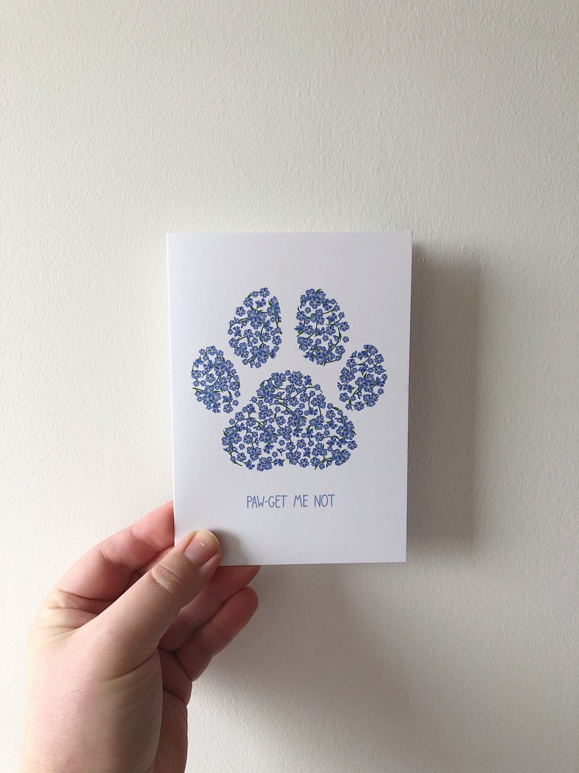 Forget Me Not Paw A6 Pet Loss Card Dog Bereavement - Etsy