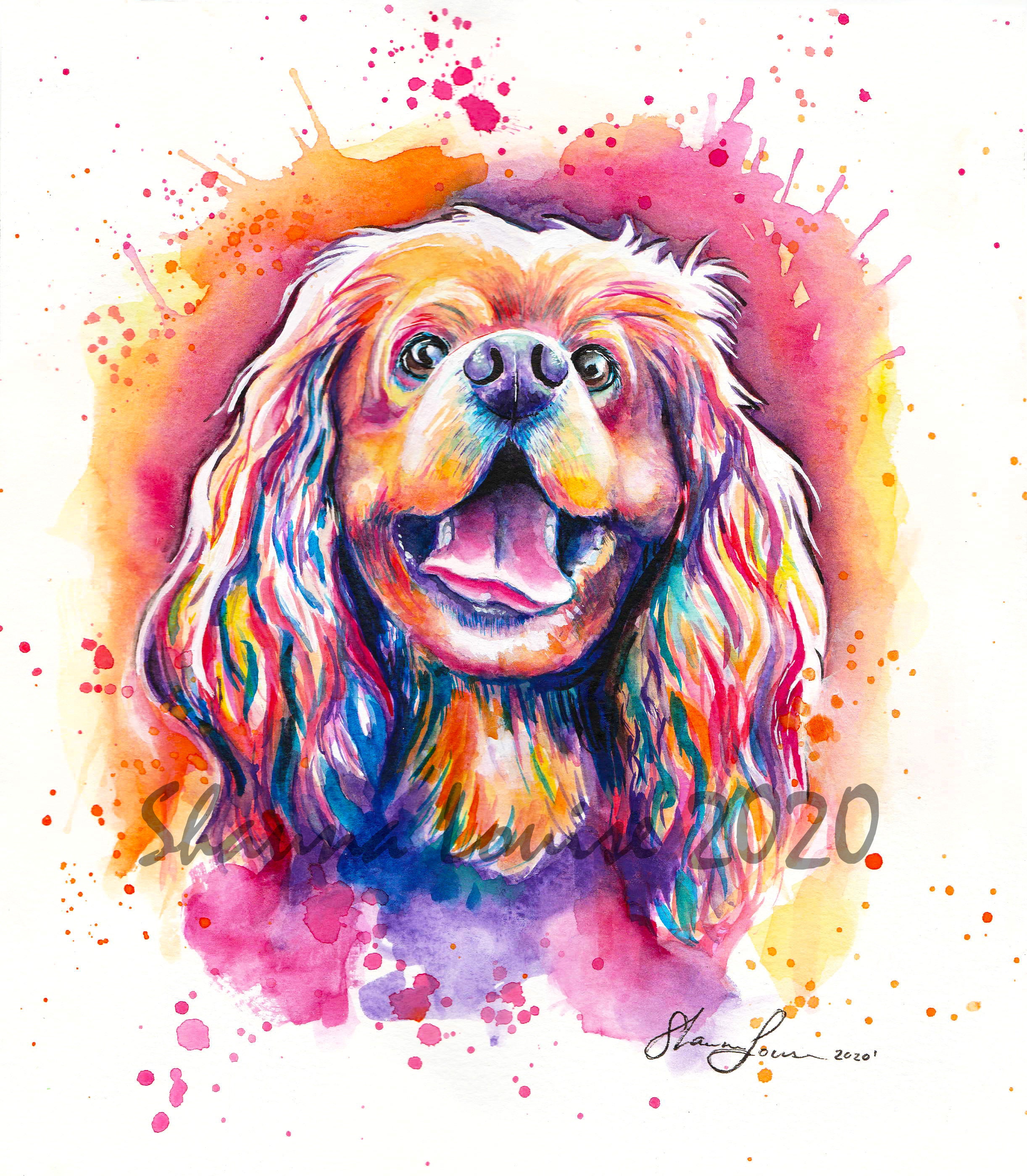 Cocker Spaniel Dog Breed Watercolor Portrait - Etsy