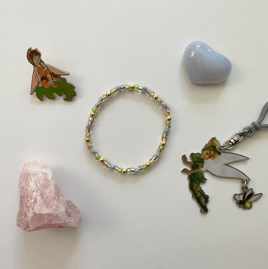 Disney Fairies Inspired 18k Gold Coated Hematite and Glass Beaded ...