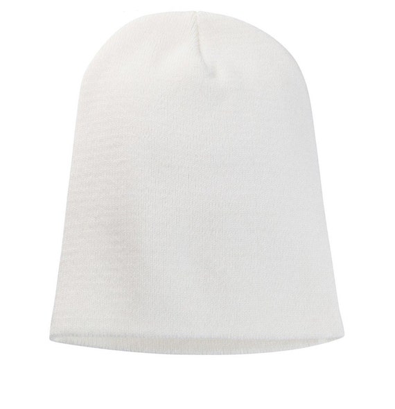 Plain White Beanie