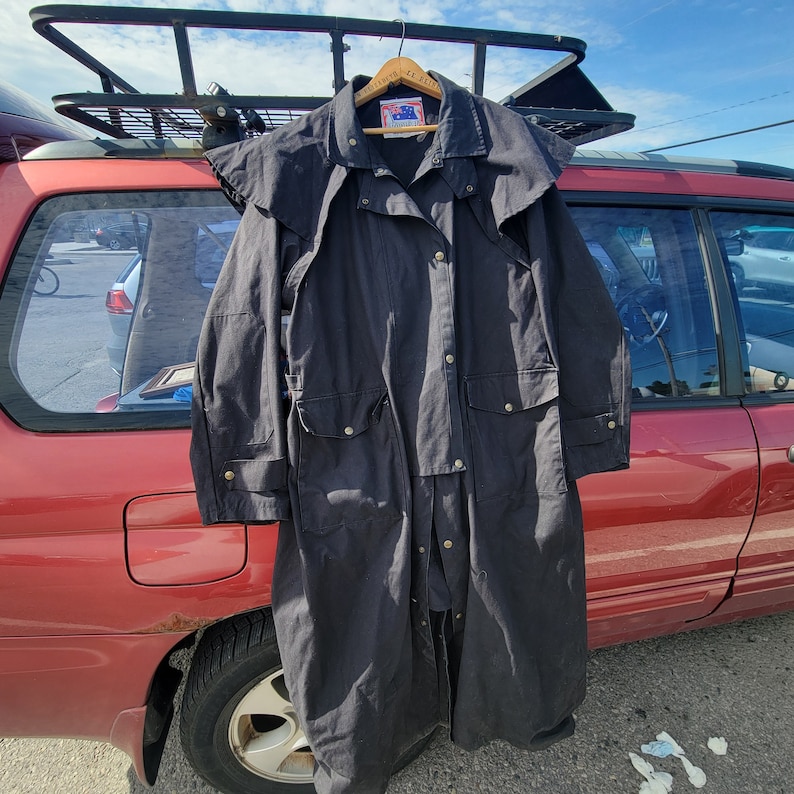 Vintage Koolah Australia Black Duster Riding Coat Size Xlarge Vintage ...