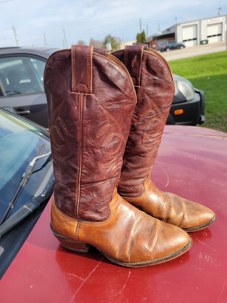Vintage Alberta Boots Western Cowboy Leather Boots Men's 8.5 Brown - Etsy
