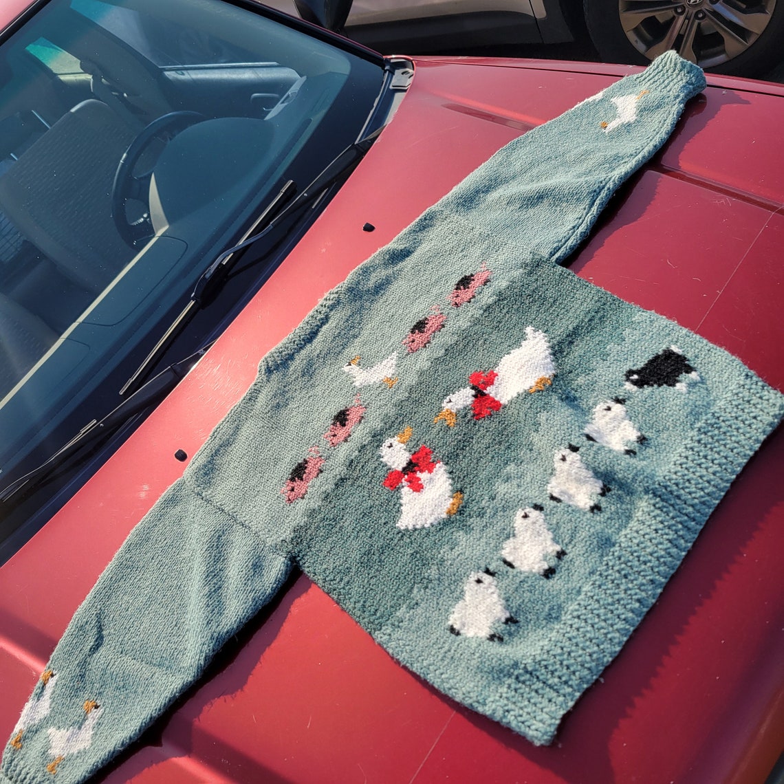 Vintage Bouquet Country Collection Women's Medium Hand Knit Crewneck ...