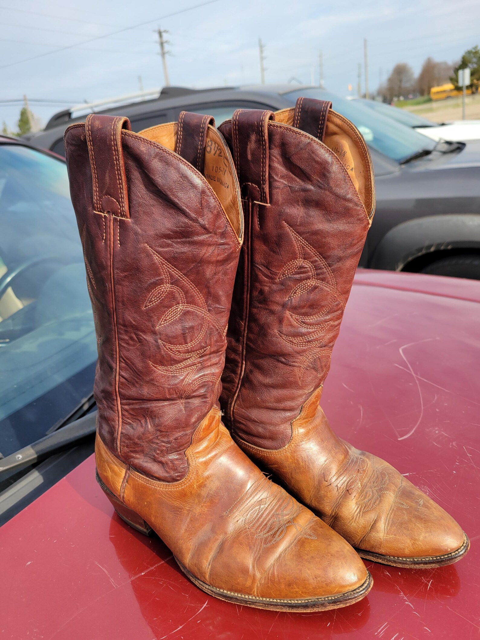 Vintage Alberta Boots Western Cowboy Leather Boots Men's 8.5 Brown - Etsy