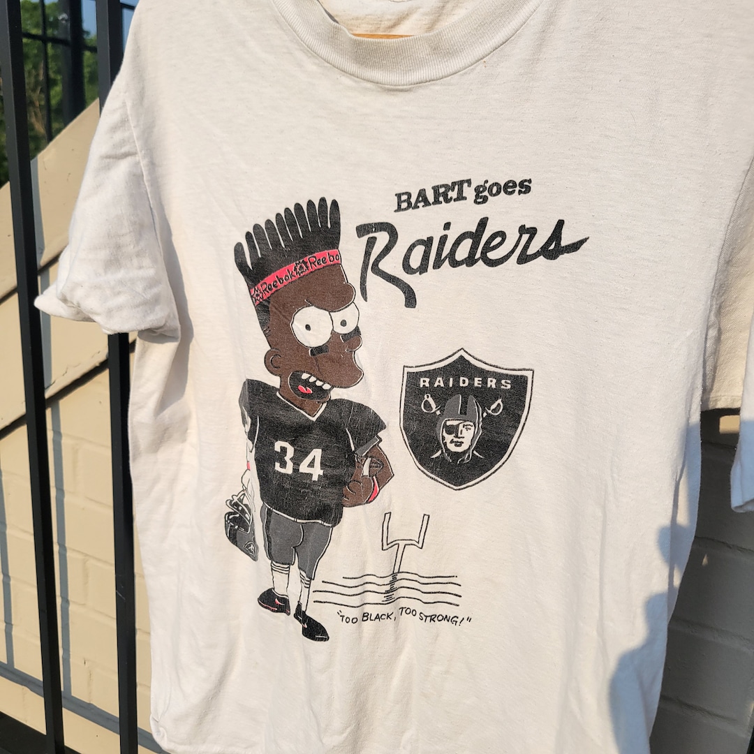 Vintage 90s Bart Simpson Raiders T-shirt Mens Large - Etsy