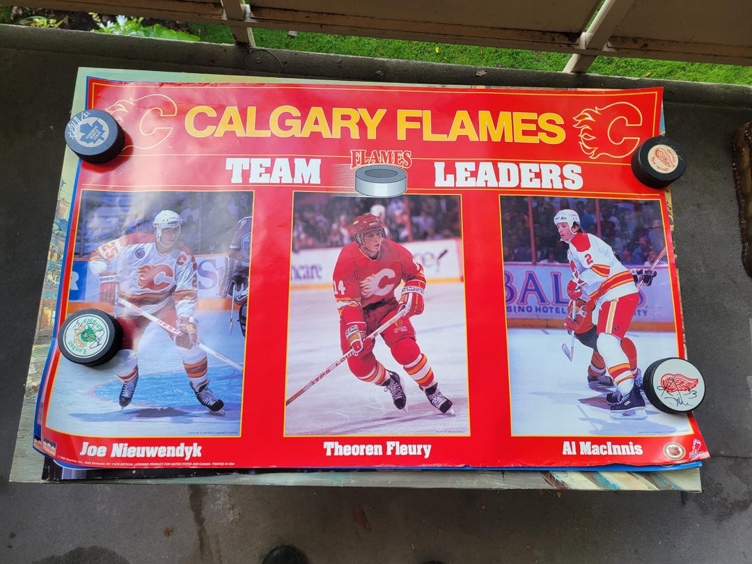Calgary Flames "team Leaders" Poster (nieuwendyk, Fleury, Macinnis ...