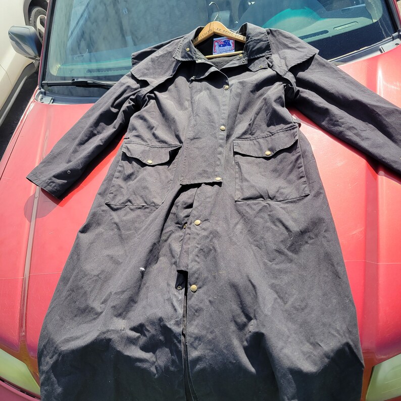 Vintage Koolah Australia Black Duster Riding Coat Size Xlarge Vintage ...