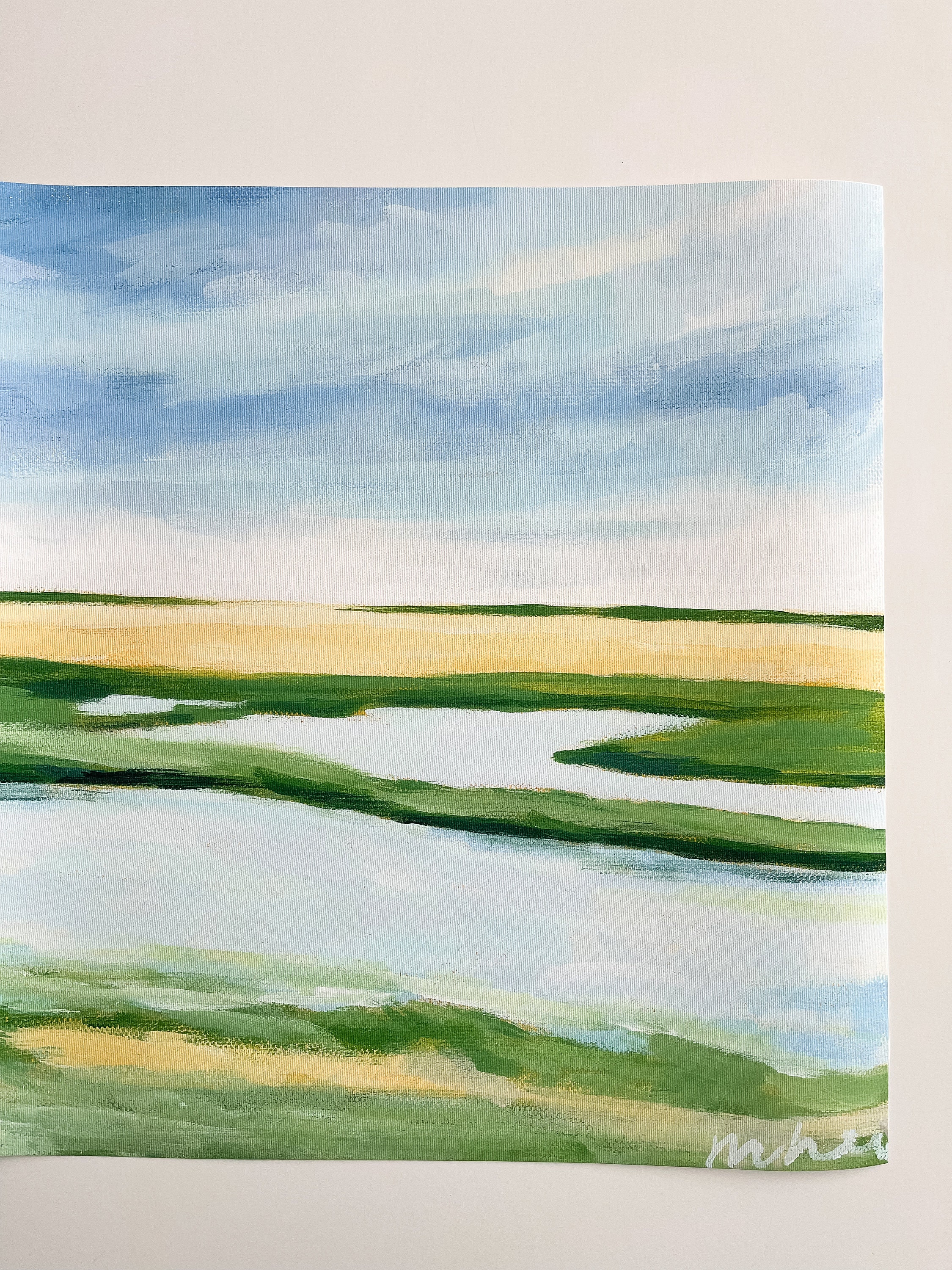 Landscape Marsh Painting Landscape Print Marsh Print | Etsy