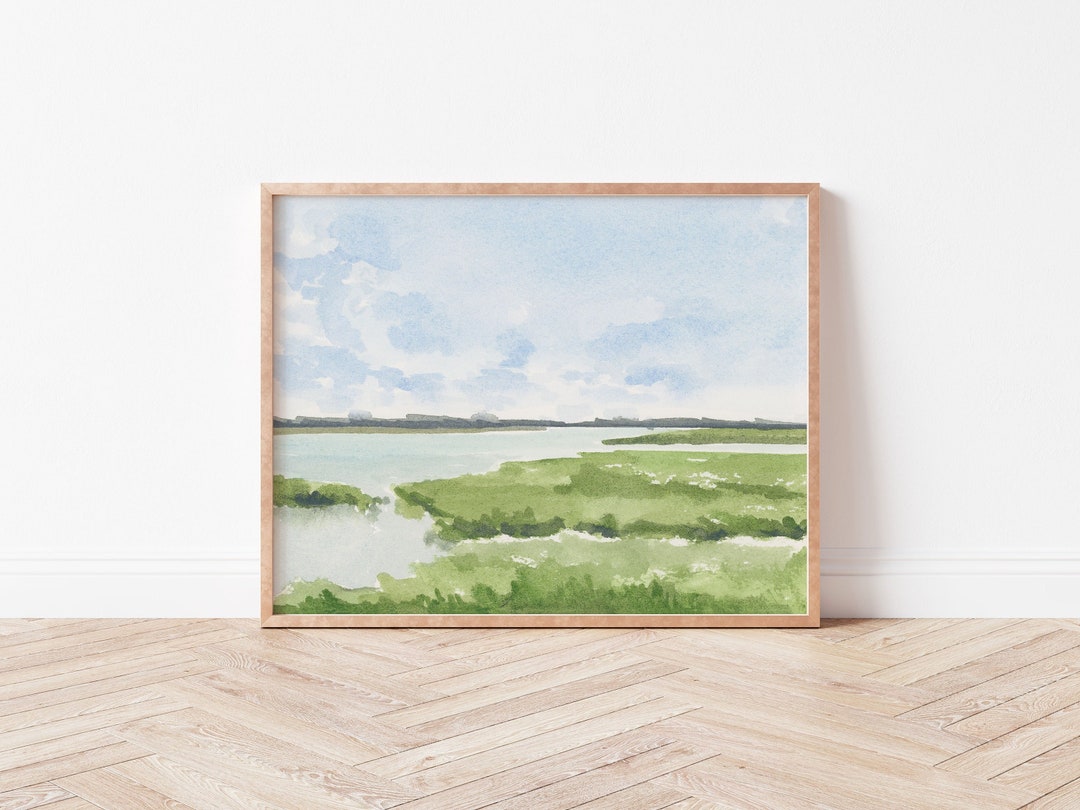 Landscape Marsh Print | Landscape Print | Marsh Print | Coastal ...