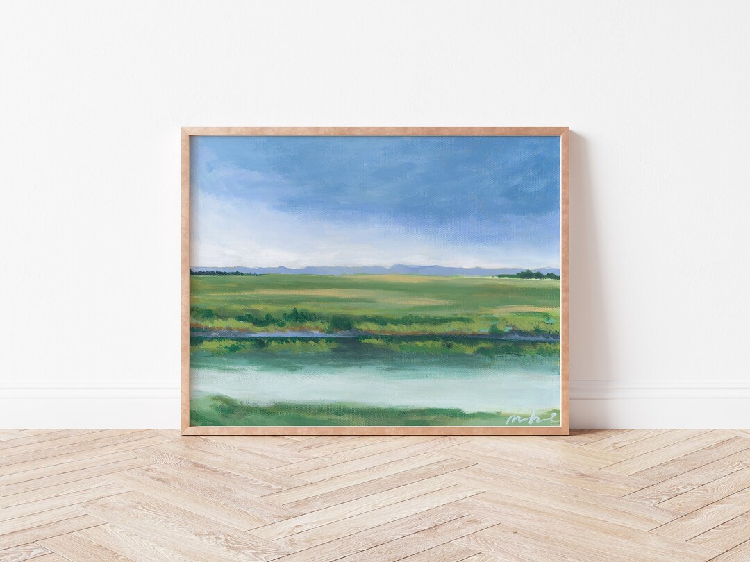 Landscape Marsh Painting | Landscape Print | Marsh Print | Landscape ...