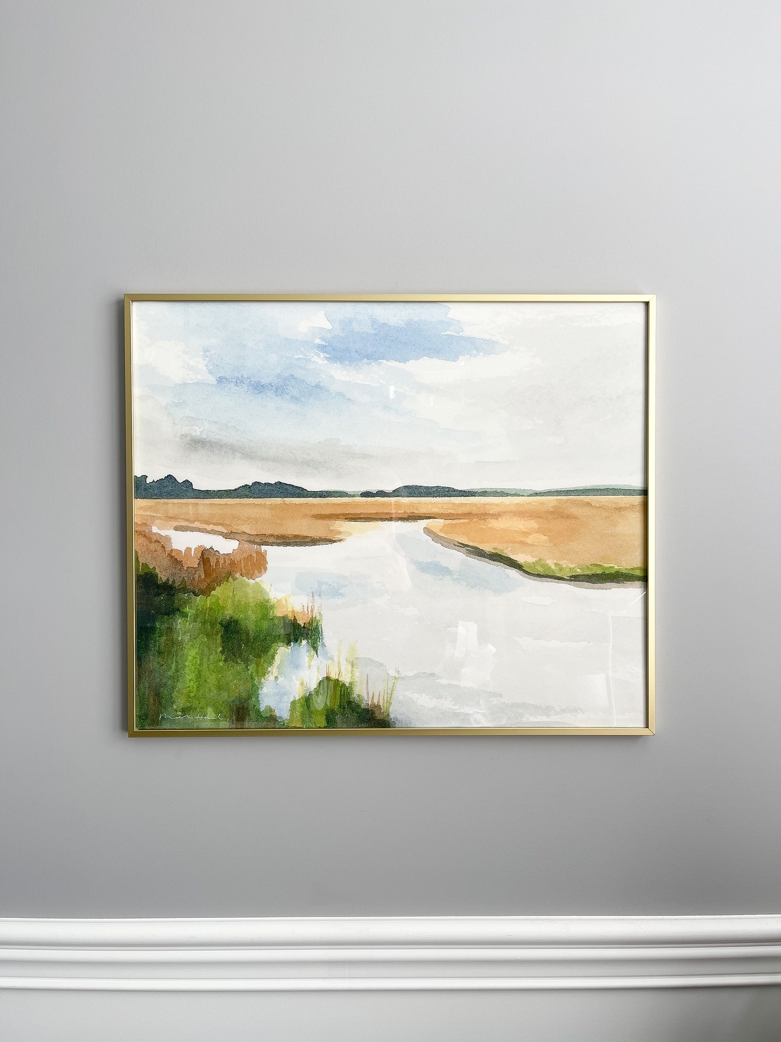Landscape Marsh Painting Landscape Print Marsh Print - Etsy