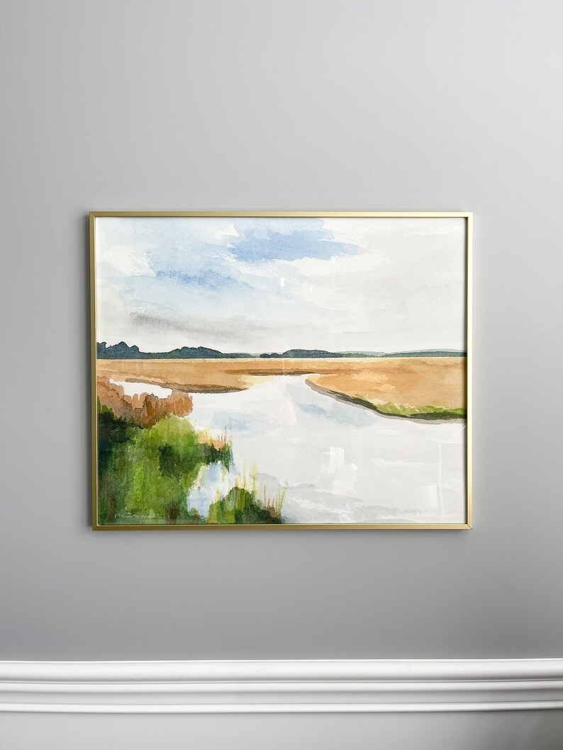 Landscape Marsh Painting Landscape Print Marsh Print - Etsy
