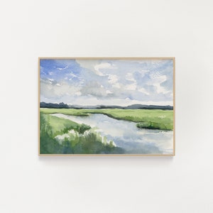 Landscape Marsh Painting Landscape Print Marsh Print Coastal Landscape ...