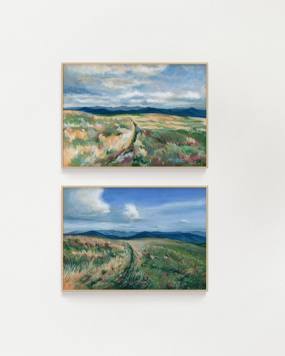 Mountain Trees Painting | Mountain Painting | Mountain Print | Blue ...