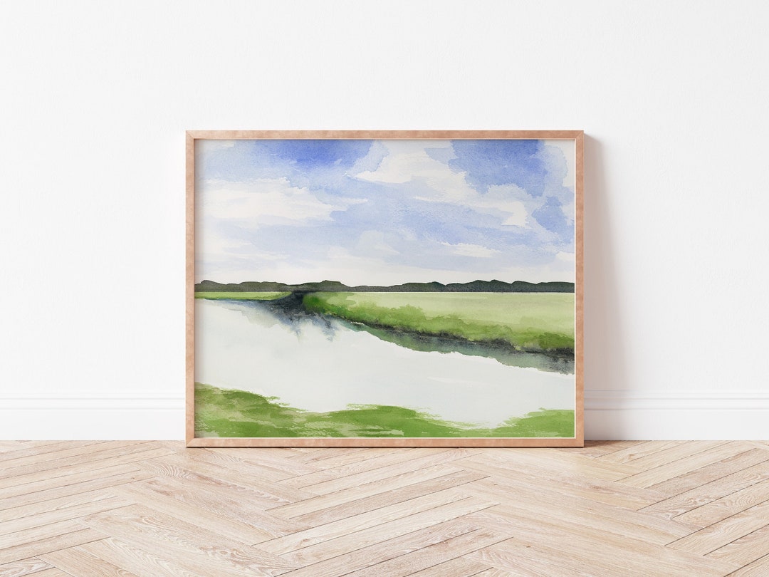 Landscape Marsh Painting | Landscape Print | Marsh Print | Coastal ...