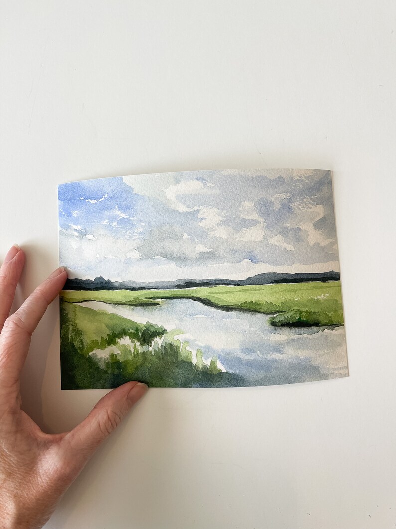 Landscape Marsh Painting Landscape Print Marsh Print - Etsy