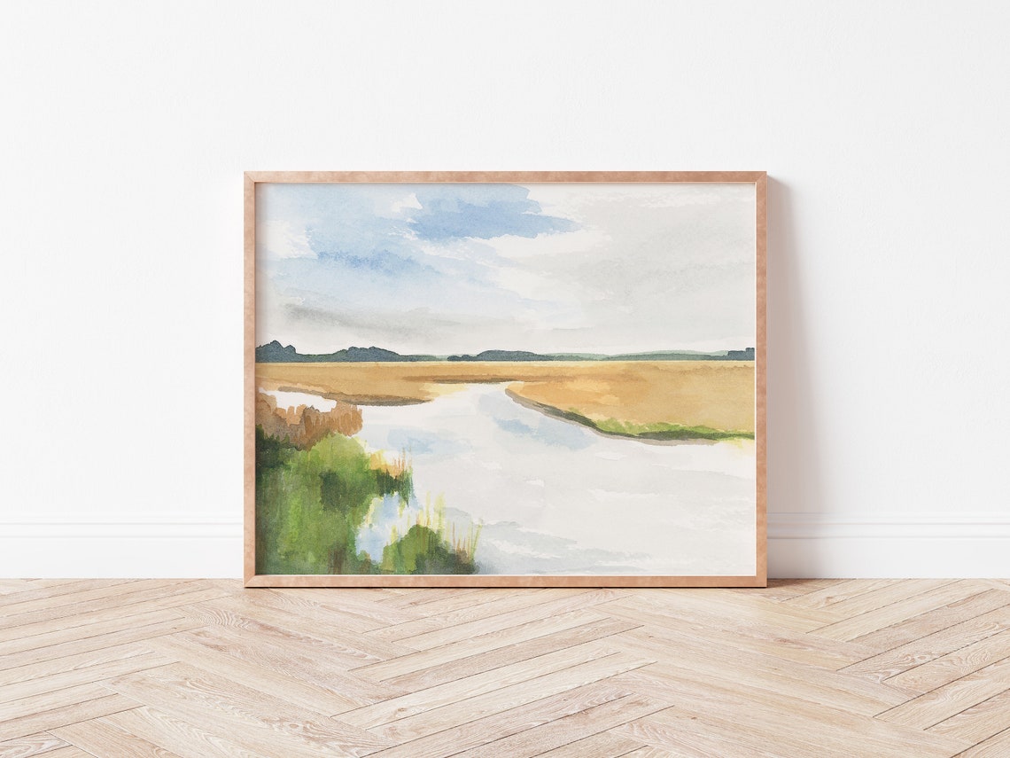 Set of 2 Salt Marsh Painting | Landscape Print | Charleston Art ...