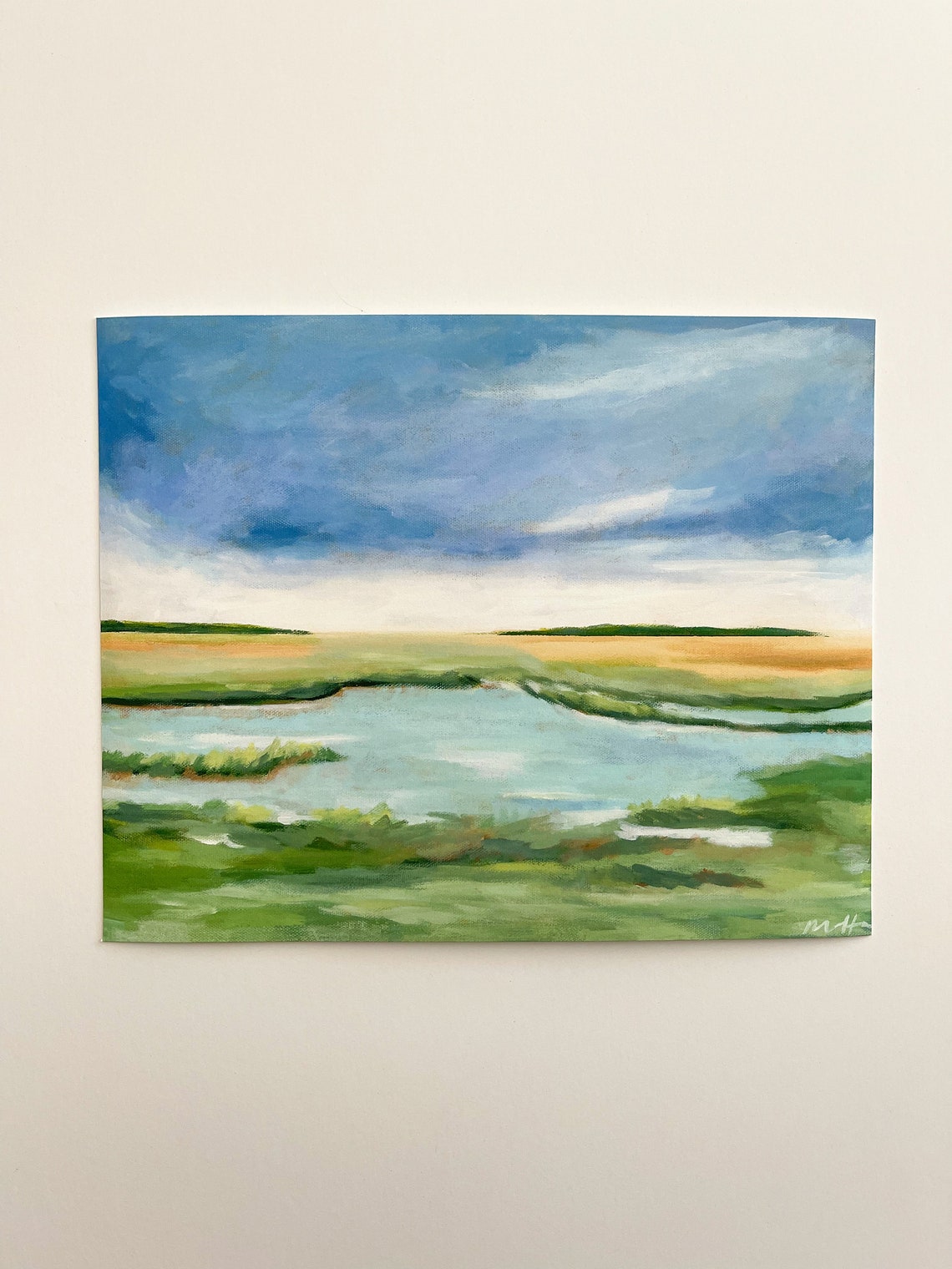 Landscape Marsh Painting Landscape Print Marsh Print - Etsy