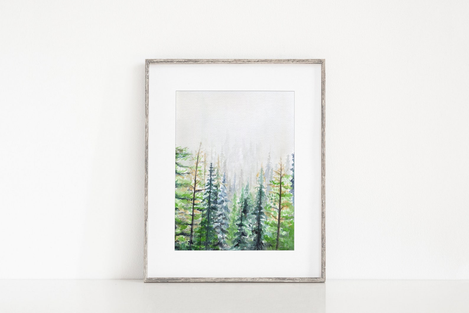 Mountain Trees Mountain Painting Forest Painting - Etsy
