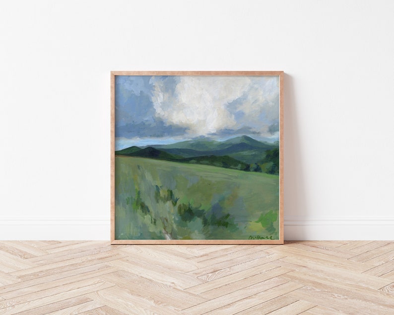 Mountain Print Mountain Painting Mountain Art Blue Ridge - Etsy