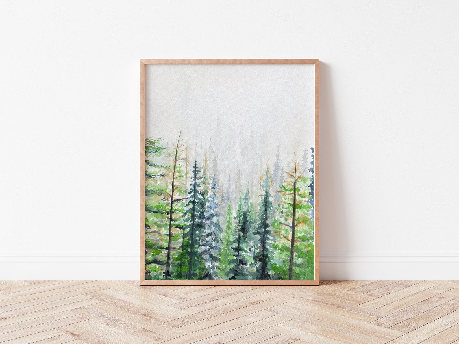 Mountain Trees Mountain Painting Forest Painting - Etsy