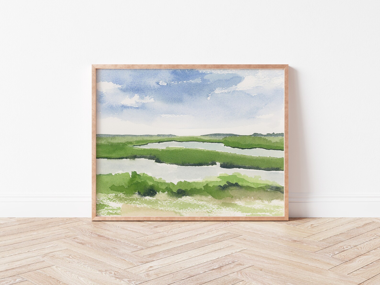 Set of 2 Landscape Marsh Painting Landscape Print - Etsy