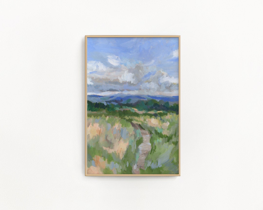 Abstract Mountain Art Print | Mountain Painting | Mountain Print | Blue ...