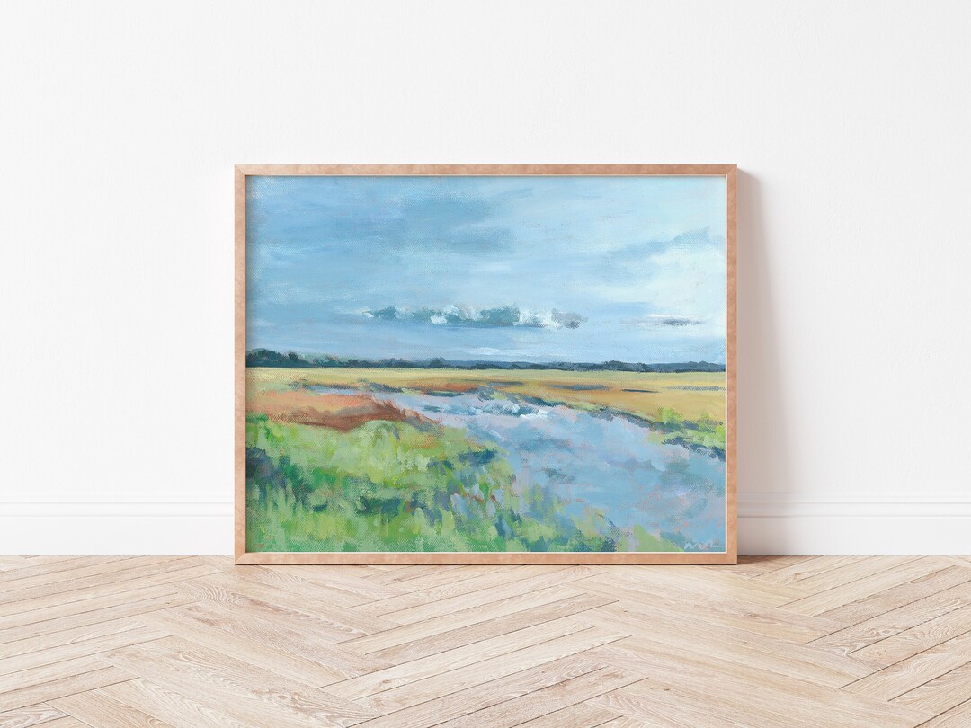 Lowcountry Marsh Print Marsh Print Marsh Art Coastal Landscape Art Charleston Art Low Country ...