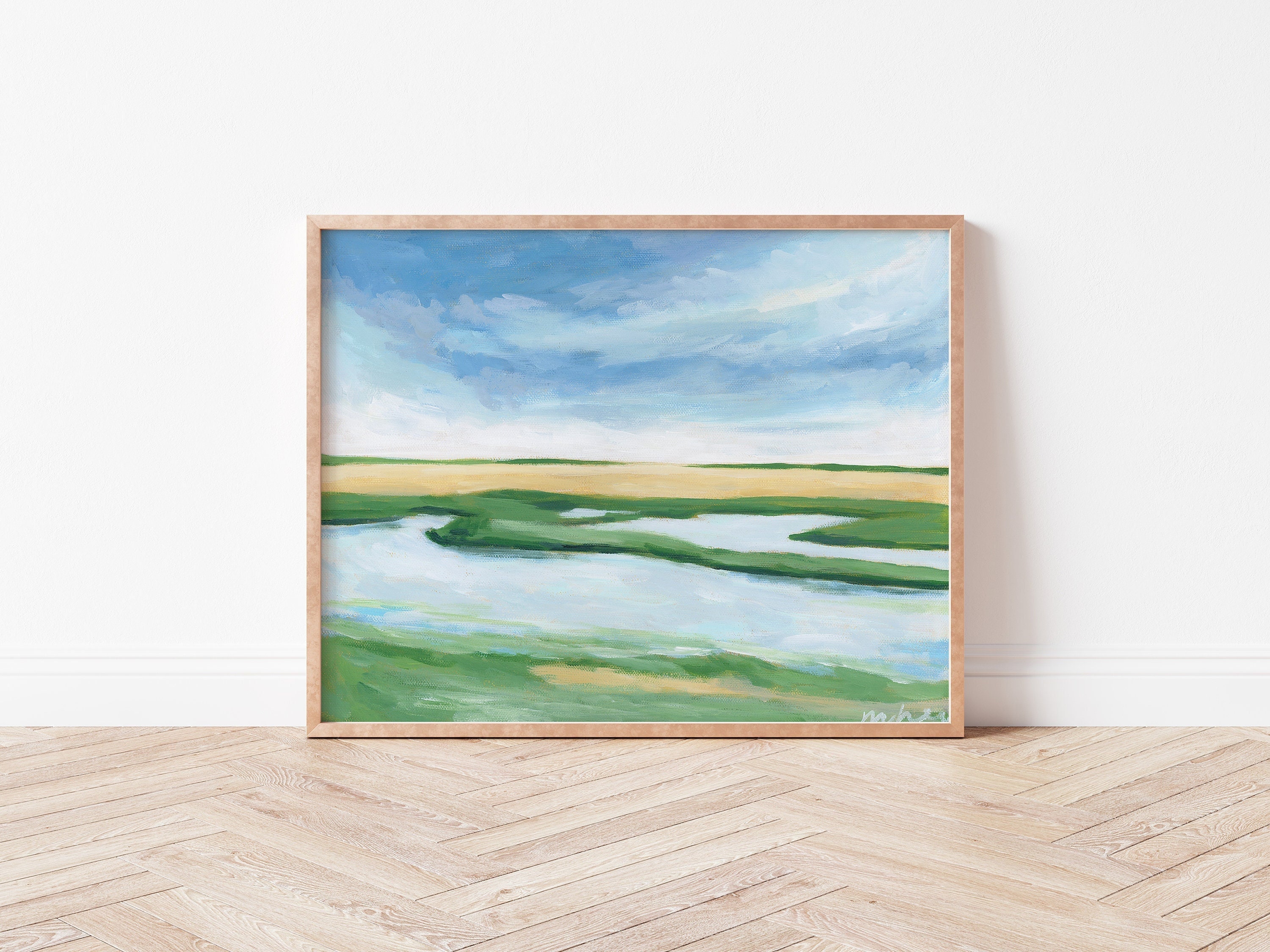 Landscape Marsh Painting Landscape Print Marsh Print - Etsy