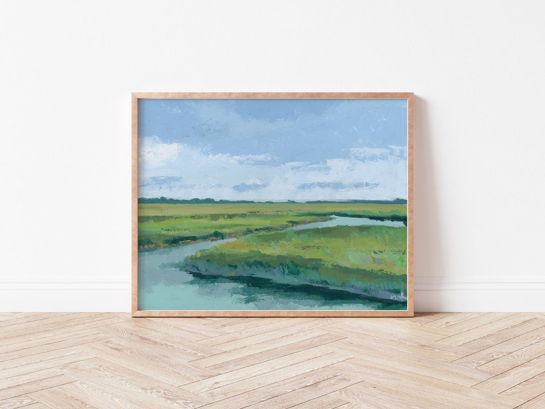 Landscape Marsh Painting | Landscape Print | Marsh Print | Landscape ...