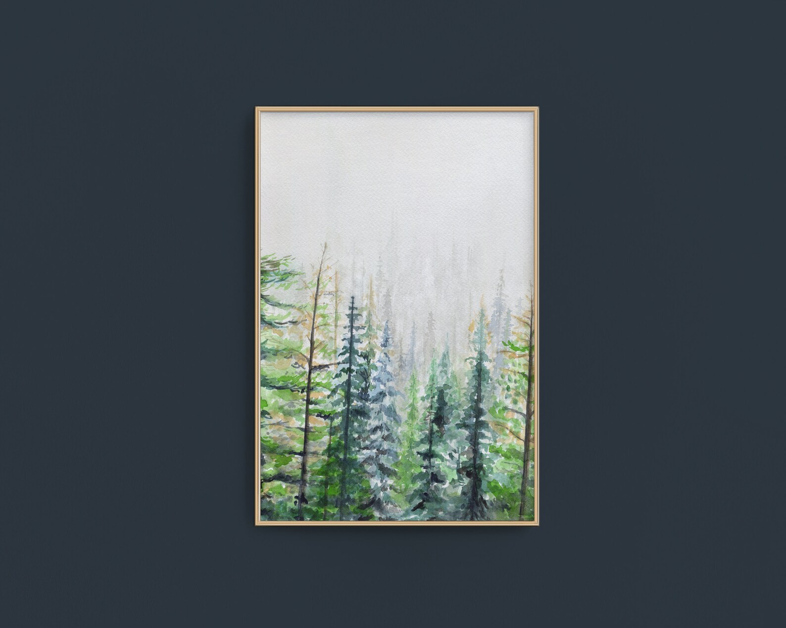 Mountain Trees Mountain Painting Forest Painting - Etsy