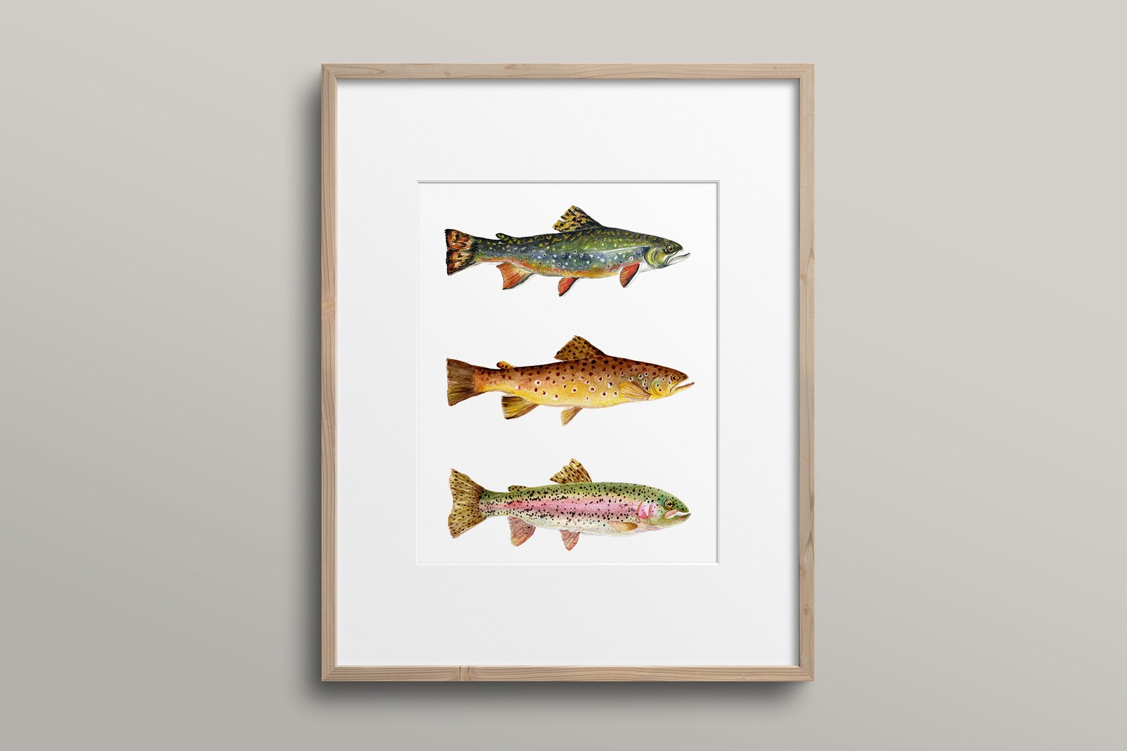 Trout Painting Trout Print Trout Fishing Fish Painting - Etsy