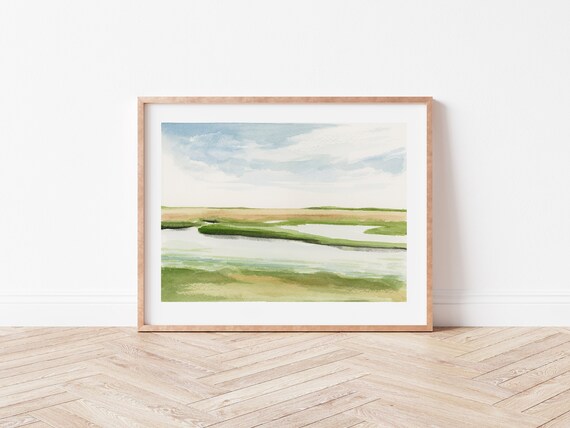 Landscape Marsh Painting Landscape Print Marsh Print - Etsy